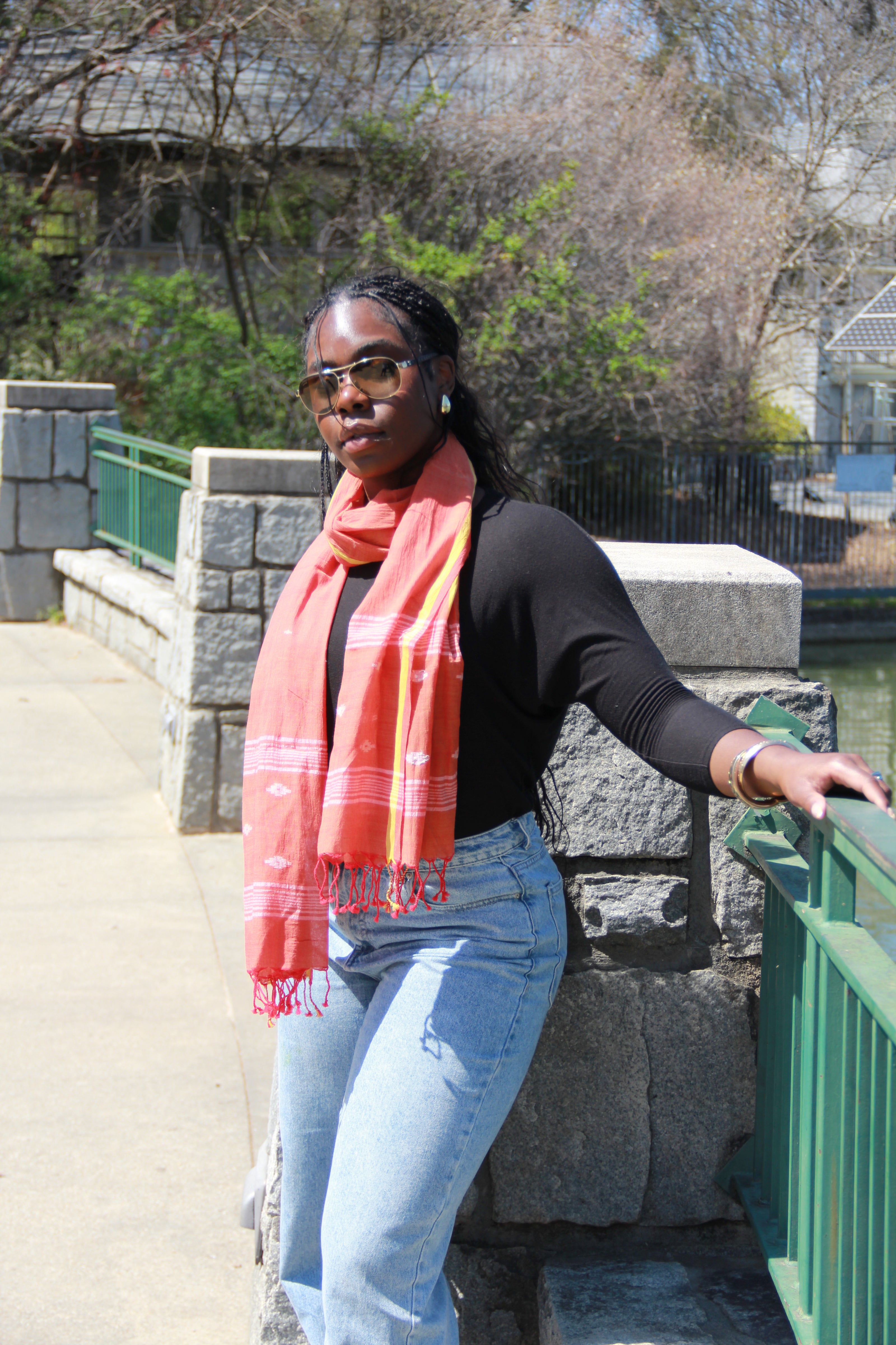 Polash Muslin Jamdani Scarf | Ethically-Made, Sustainable Fashion + Home Goods